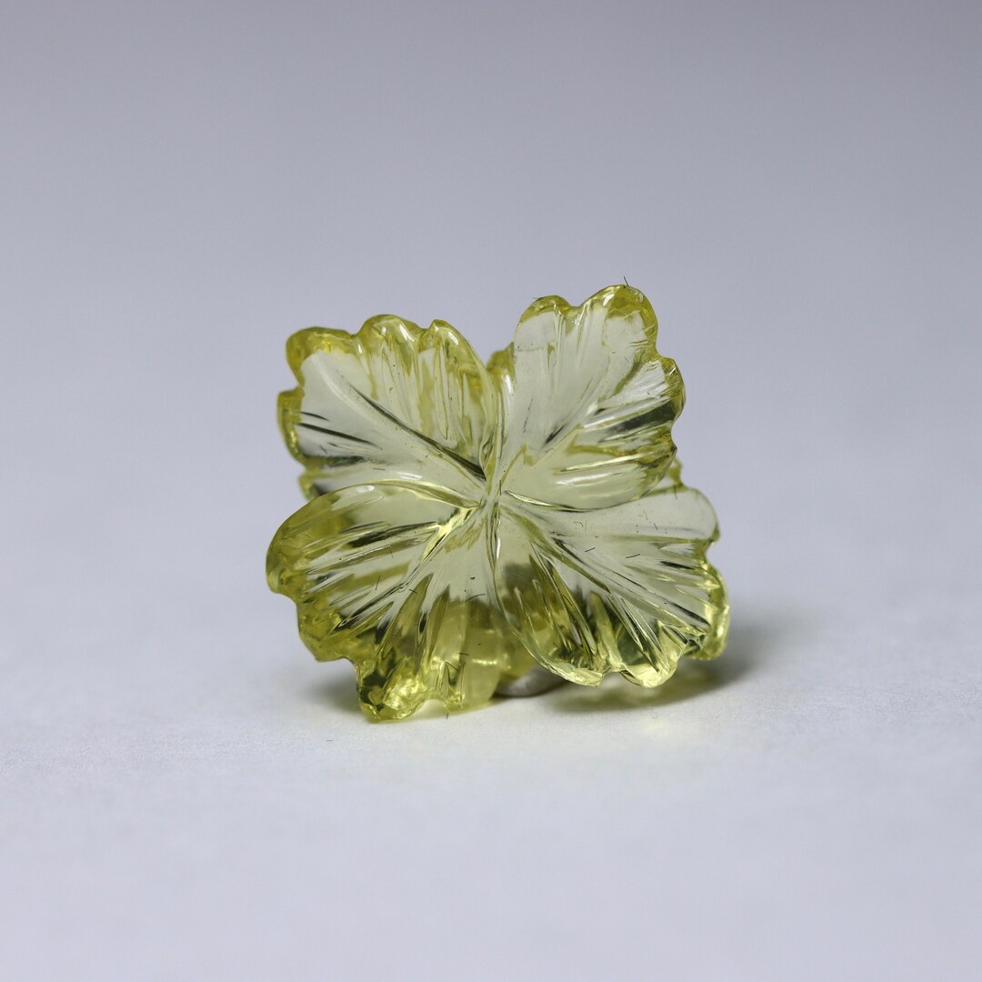 Leaf Carving Lemon Topaz Gem Handcarved Gemstone | Faceted Topaz ...