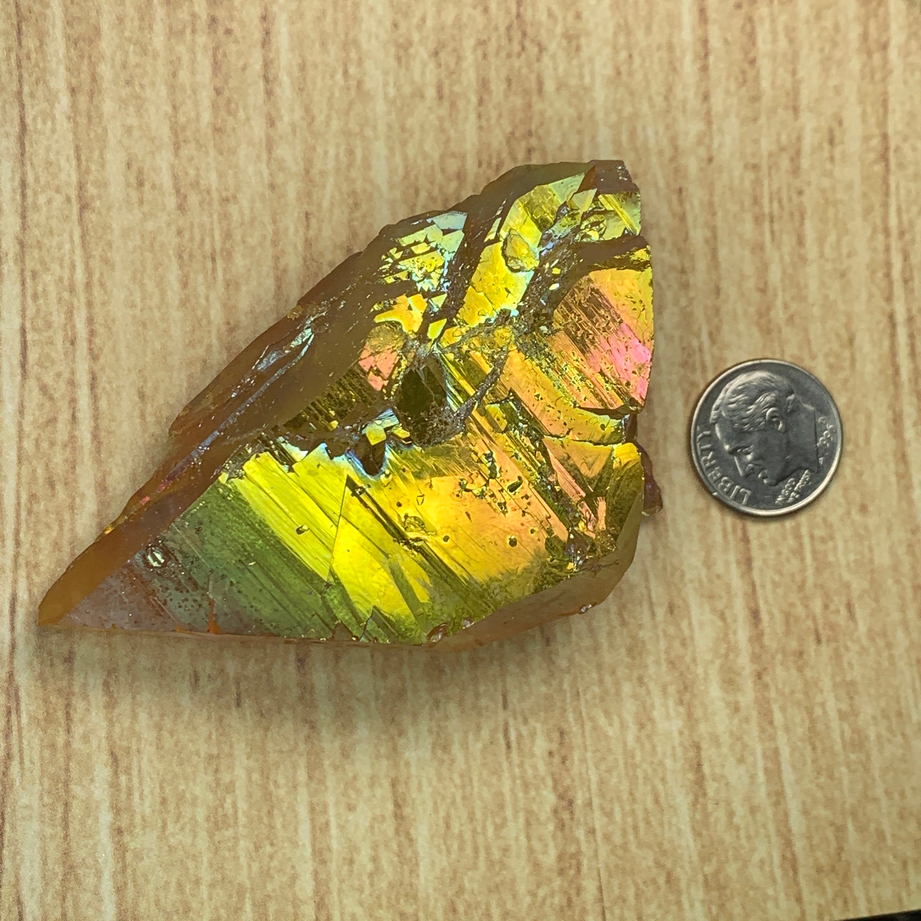 Sunset Aura Quartz Rainbow Aura Quartz Stone Point Titanium | Etsy