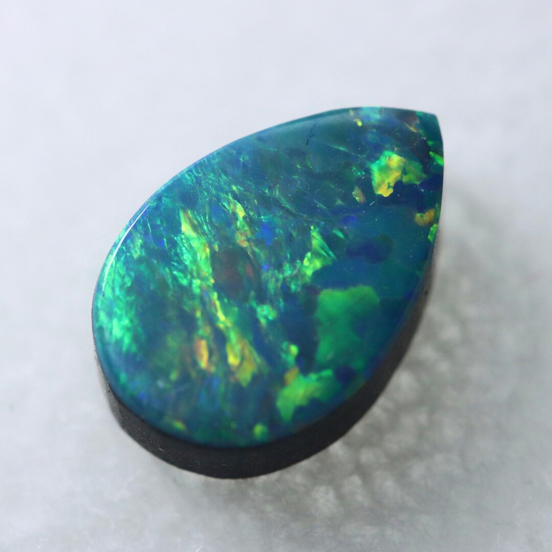 Lightening Ridge Australian Black Opal Doublet Cabochon - Etsy