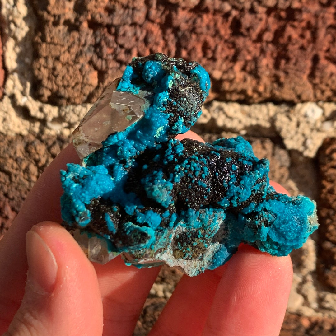 Chrysocolla After Calcite on Quartz Raw Quartz Crystal Raw - Etsy