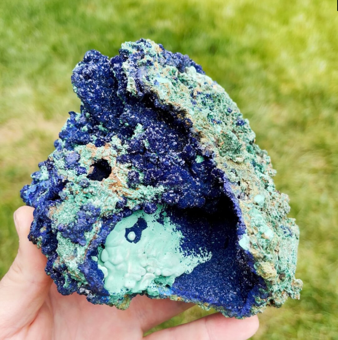 Gemmy Azurite W/ Malachite | Natural Azurite Crystals on Matrix Raw ...