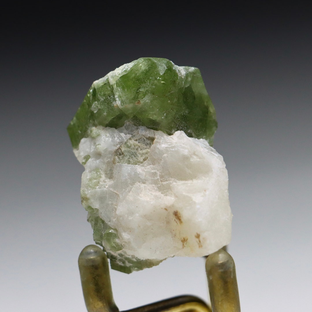 Diopside Crystal in Marble W/ Muscovite | Natural Diopside Crystal ...