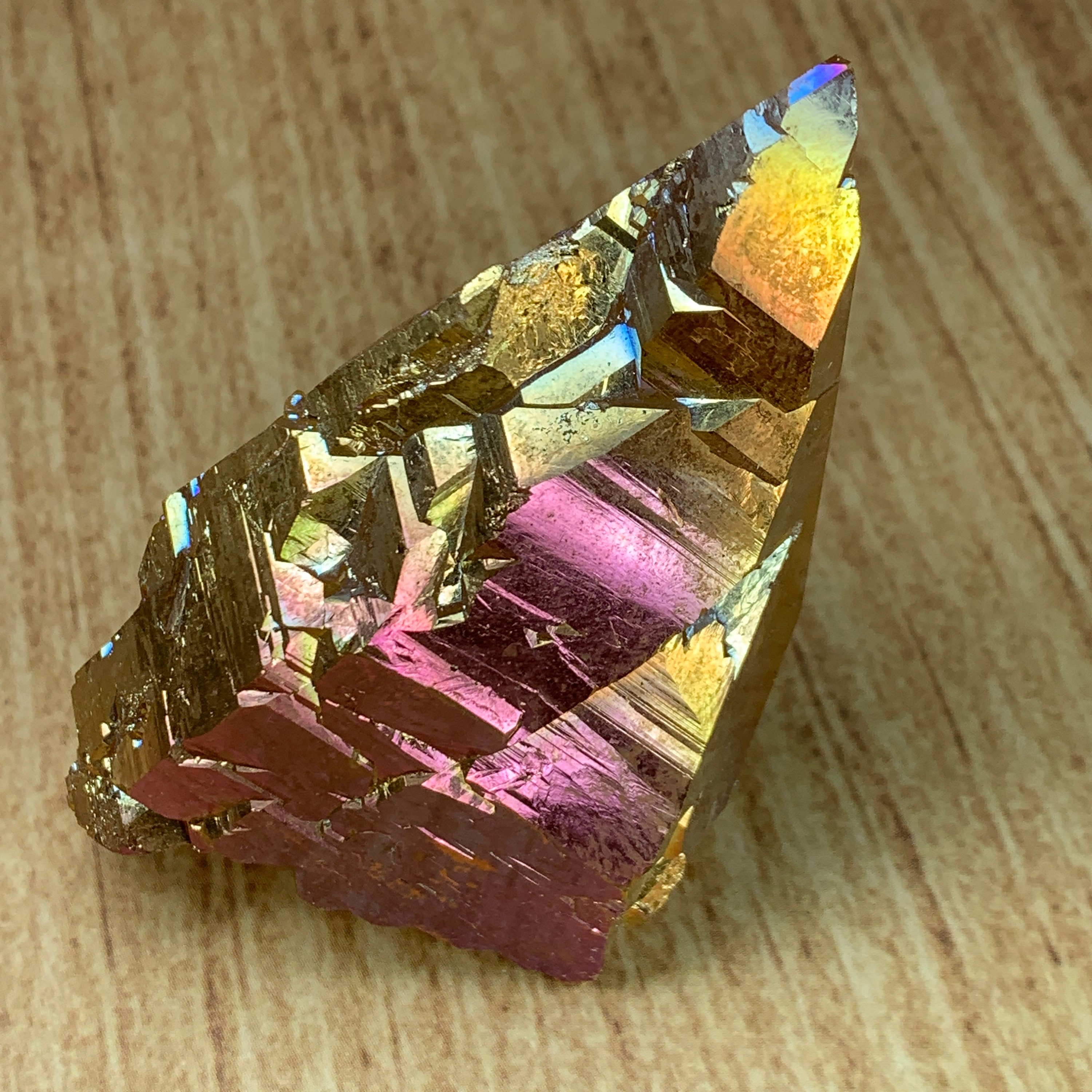 Sunset Aura Quartz Rainbow Aura Quartz Stone Point Titanium | Etsy