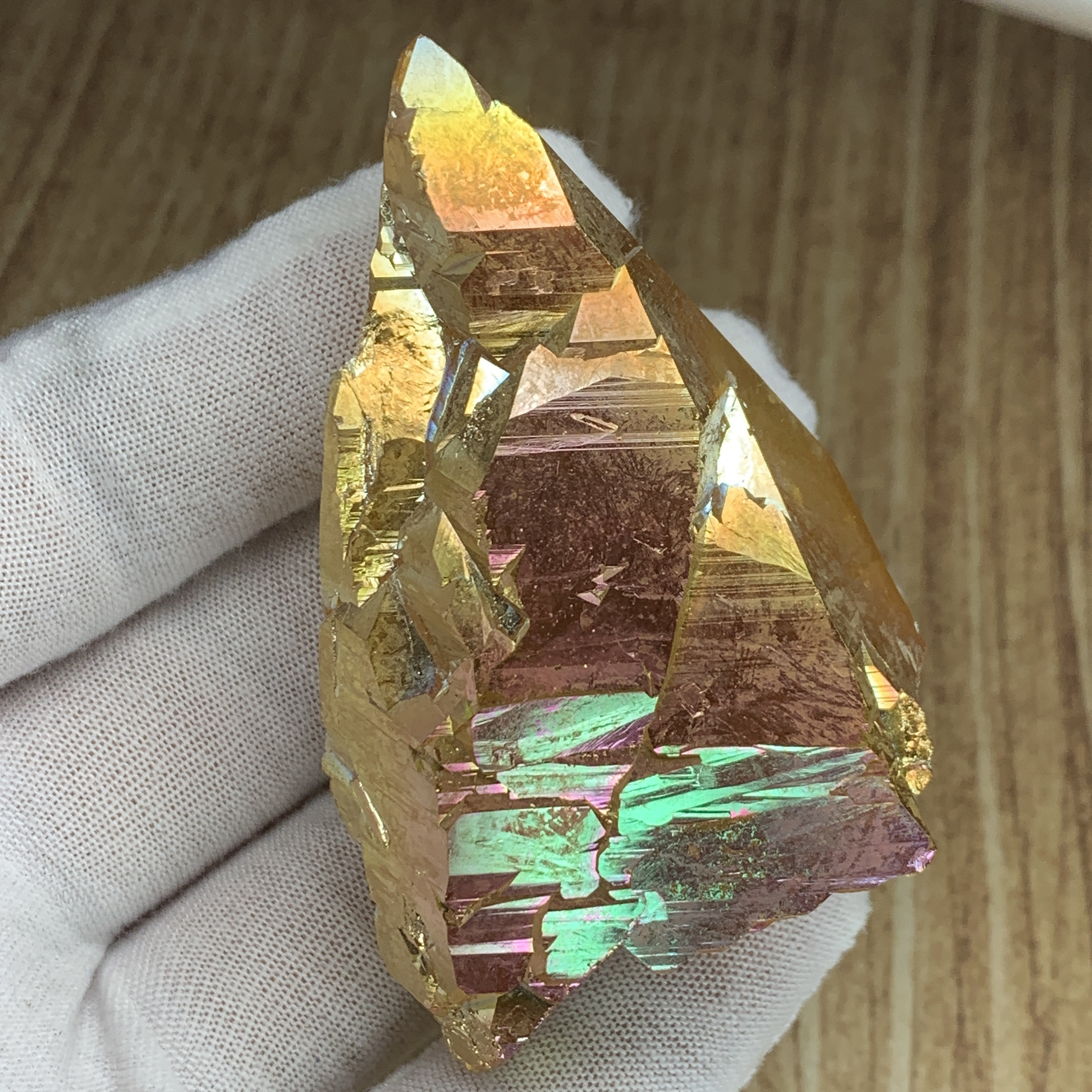 Sunset Aura Quartz Rainbow Aura Quartz Stone Point Titanium | Etsy