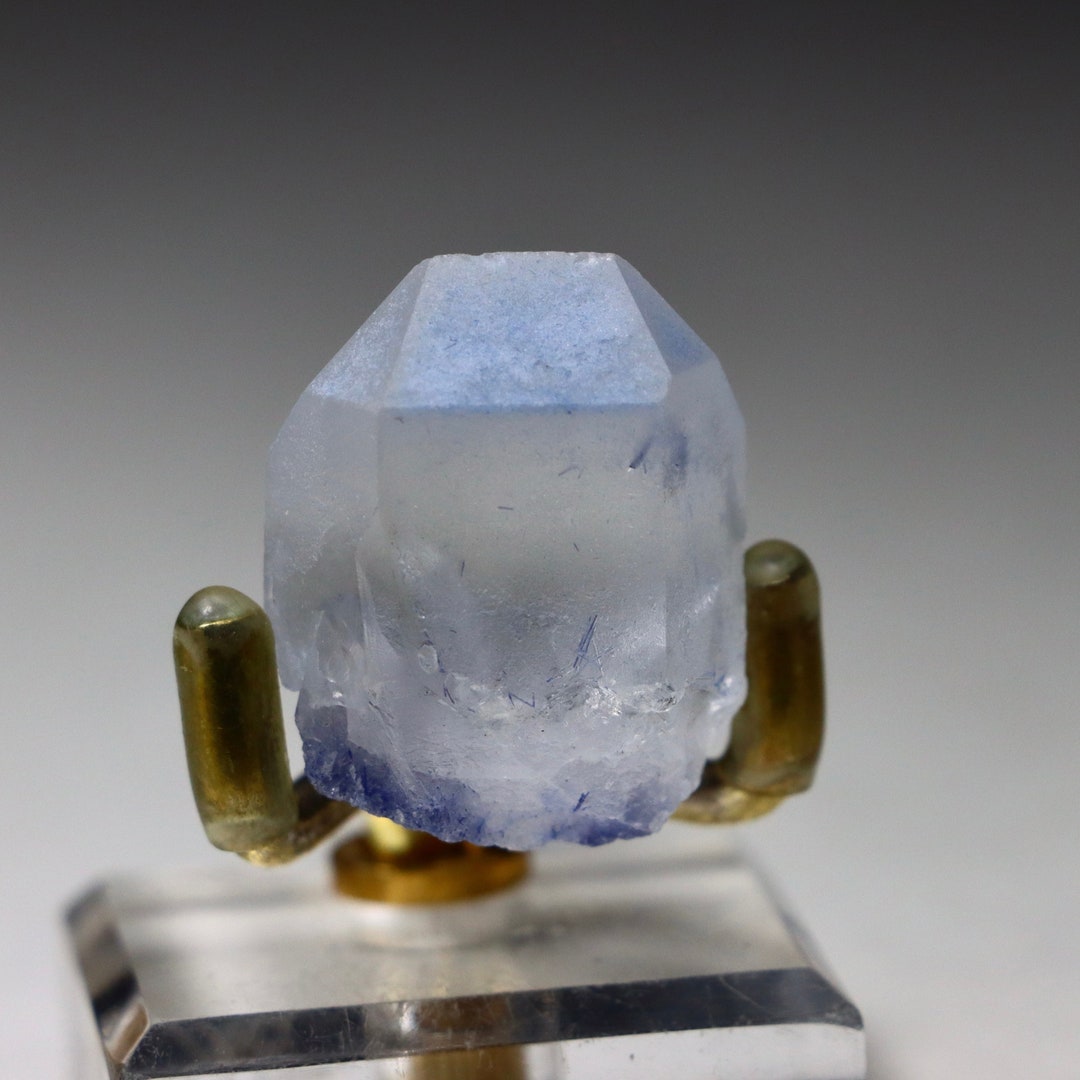 Dumortierite in Quartz Crystal | Natural Quartz Gemstone Quartz Point ...