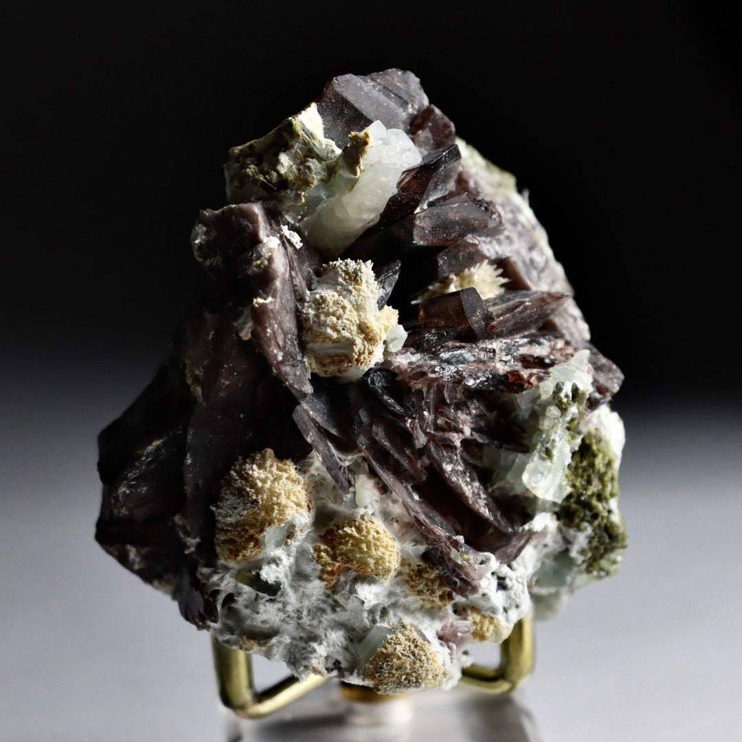 Axinite, Epidote, Adularia, & Muscovite | Rare Mineral Specimen Rare ...
