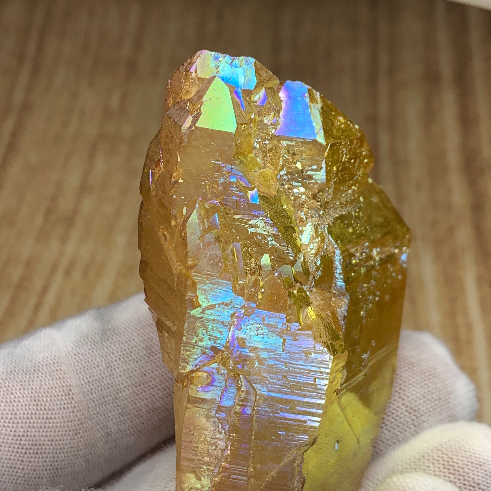 Sunset Aura Quartz Rainbow Aura Quartz Stone Point Titanium | Etsy