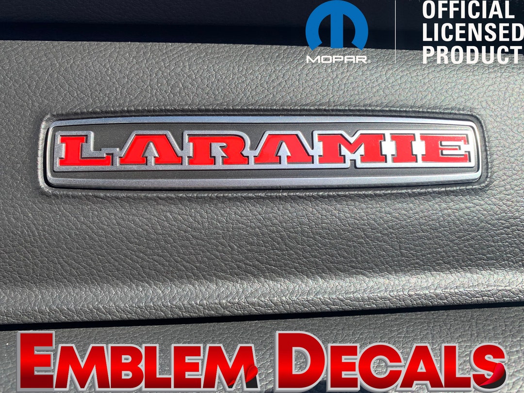 Ram 1500 DT LARAMIE Dash Emblem Decal Overlay Decal 2019 2020 2021 2022 ...