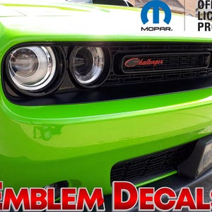 Dodge Challenger 70's Script Grill Emblem Decal 2015 2016 2017 2018 ...