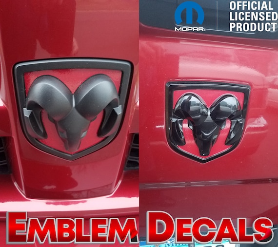 Dodge RAM 1500 Ram Heads Front and Rear Emblem Inlays Decals - Etsy