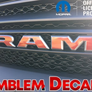 CLASSIC / WARLOCK Only RAM Grill Emblem Decals 2019 2020 2021 2022 2023 ...