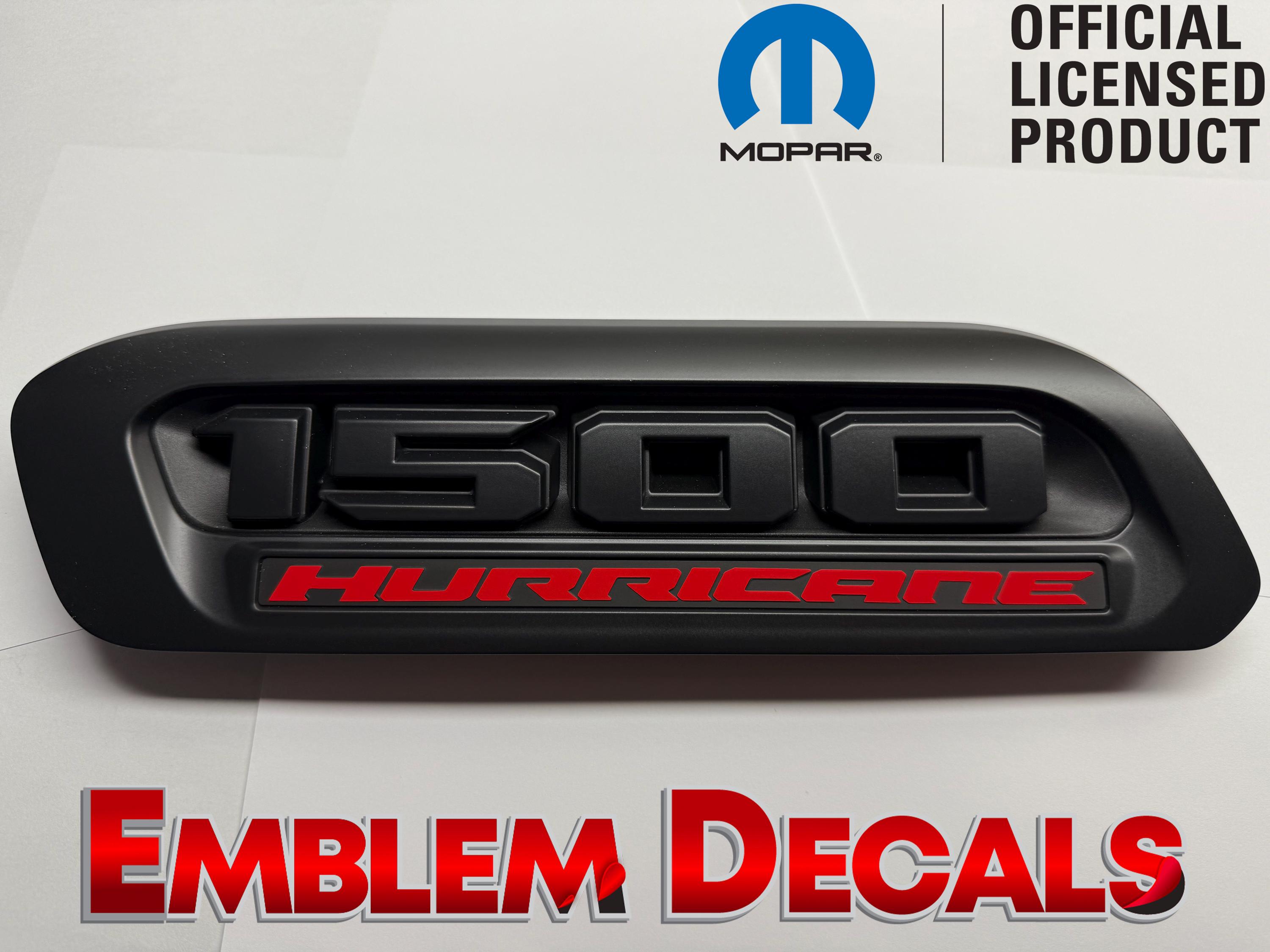 2026 RAM " 1500 HURRICANE " STANDARD Hood Emblems Overlay Decal Twin ...