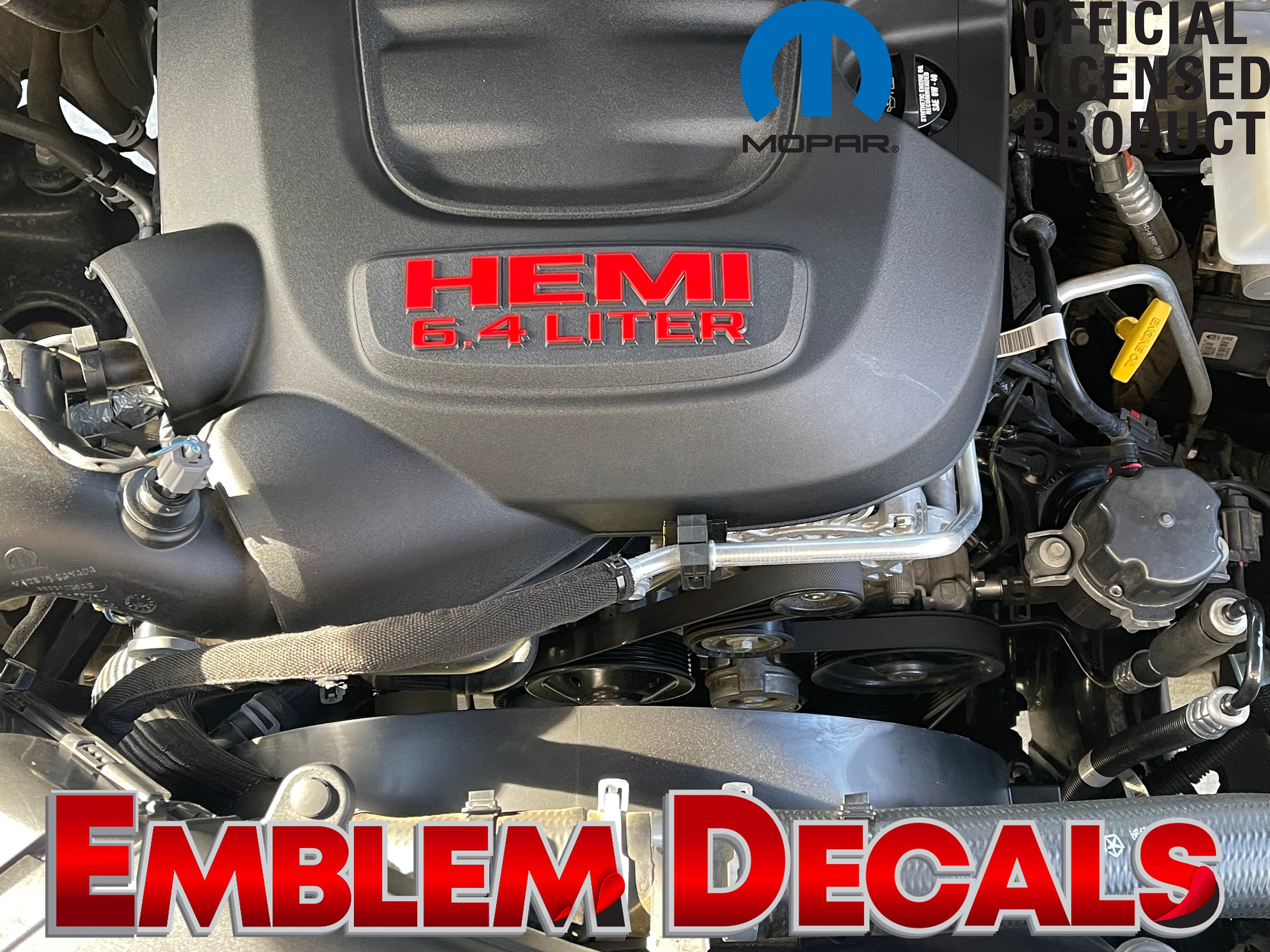 Ram 2500 3500 6.4L HEMI Engine Cover Decals 2019 2020 2021 2022 2023 ...