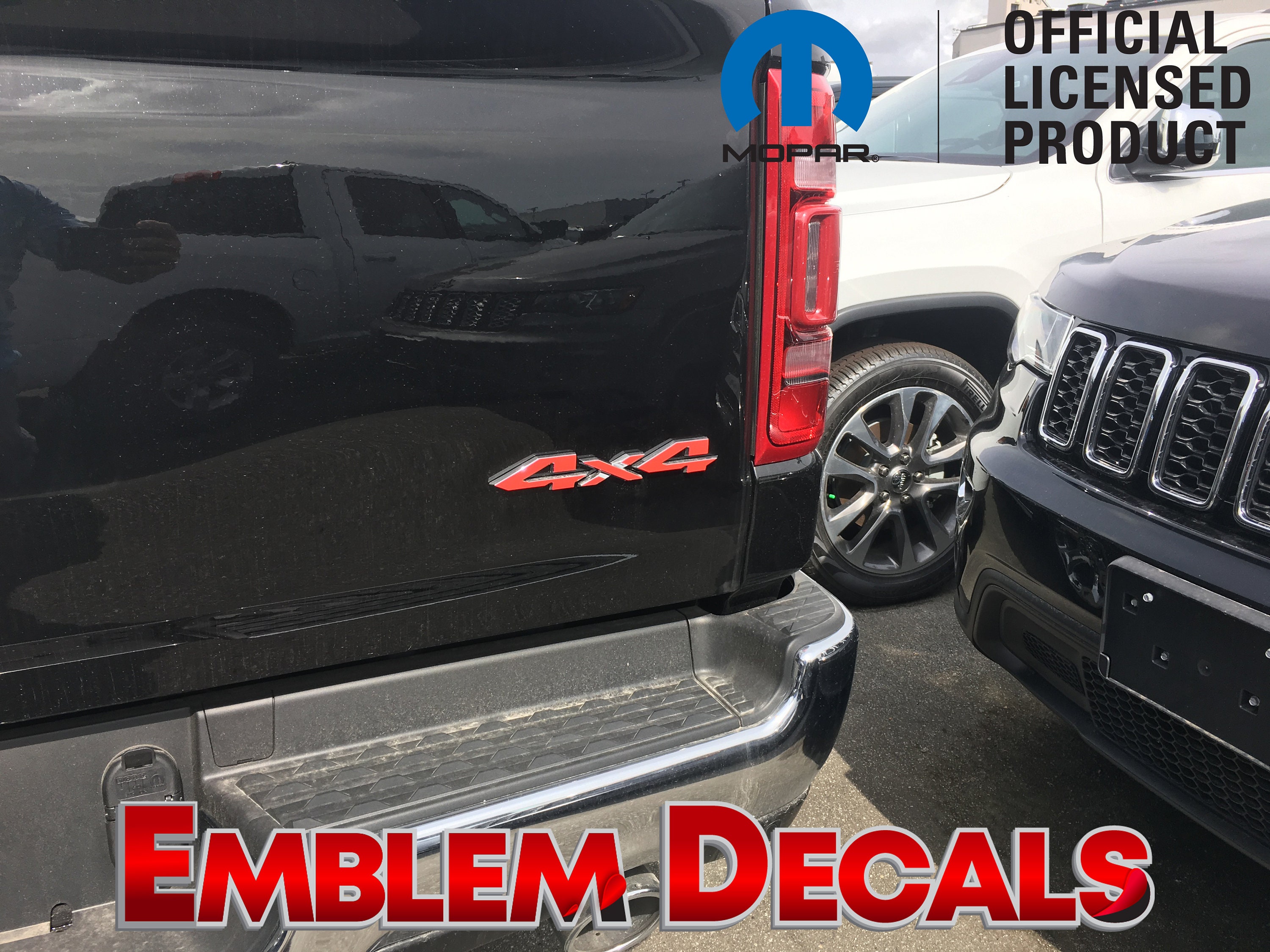 RAM 1500 DT "4x4" Tailgate Emblems Overlay Decal 2019 2020 2021 2022 ...