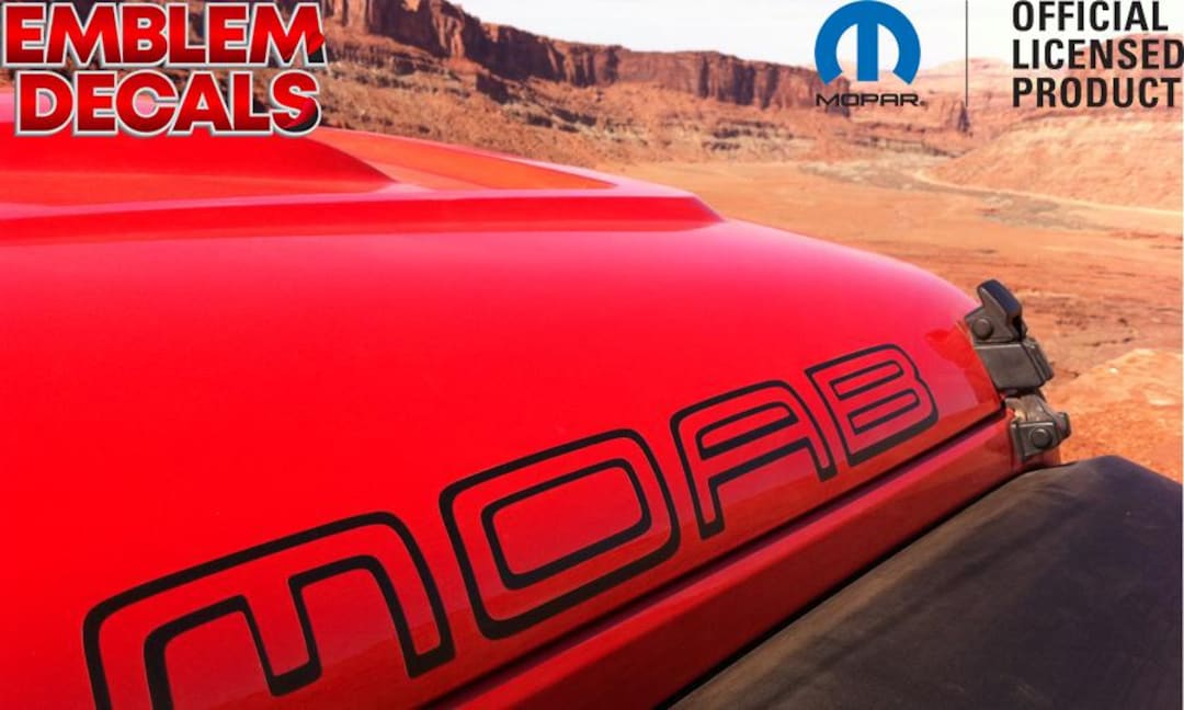 Jeep Wrangler MOAB Hood Decals 2008 2009 2010 2011 2012 2013 2014 2015 ...