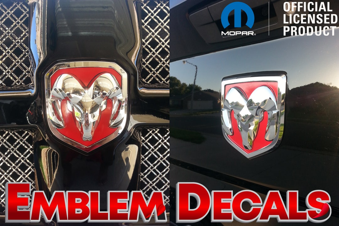 RAM 1500 Ram Heads Front and Rear Emblem Inlays Decals 13 14 15 16 17 ...