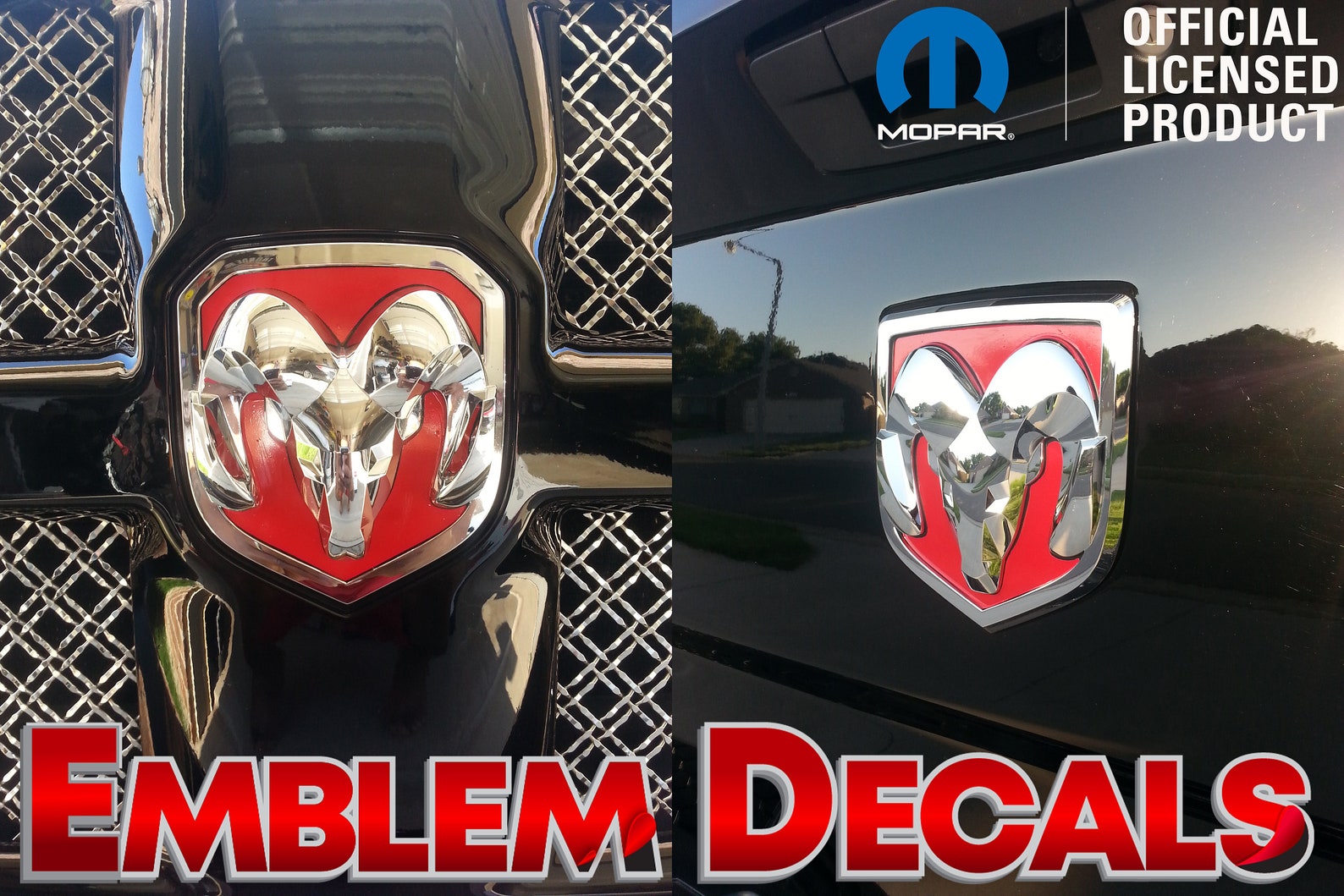RAM 1500 Ram Heads Front and Rear Emblem Inlays Decals 13 14 - Etsy
