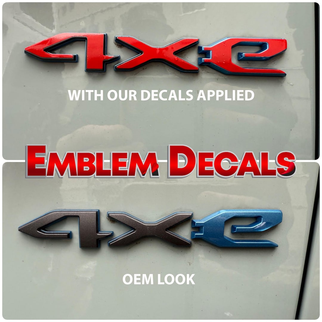 Jeep Wrangler "4xe" Emblem Overlay Decal 2021 2022 2023 2024 2025 2026 ...