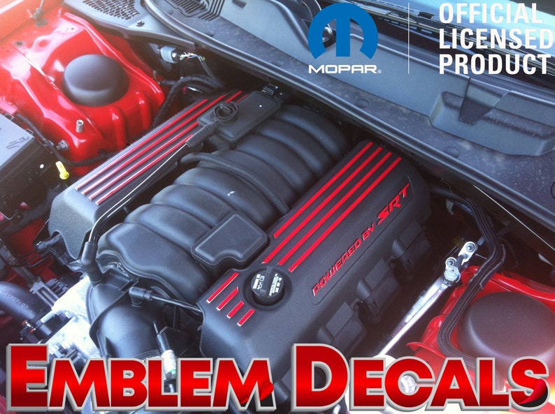 Dodge Charger POWERED BY SRT Engine Decal 2011 2012 2013 2014 2015 2016 ...
