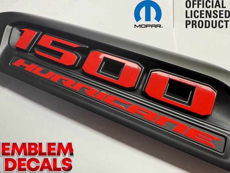 2026 RAM " 1500 HURRICANE " Standard Hood Emblems Overlay Decal Twin ...