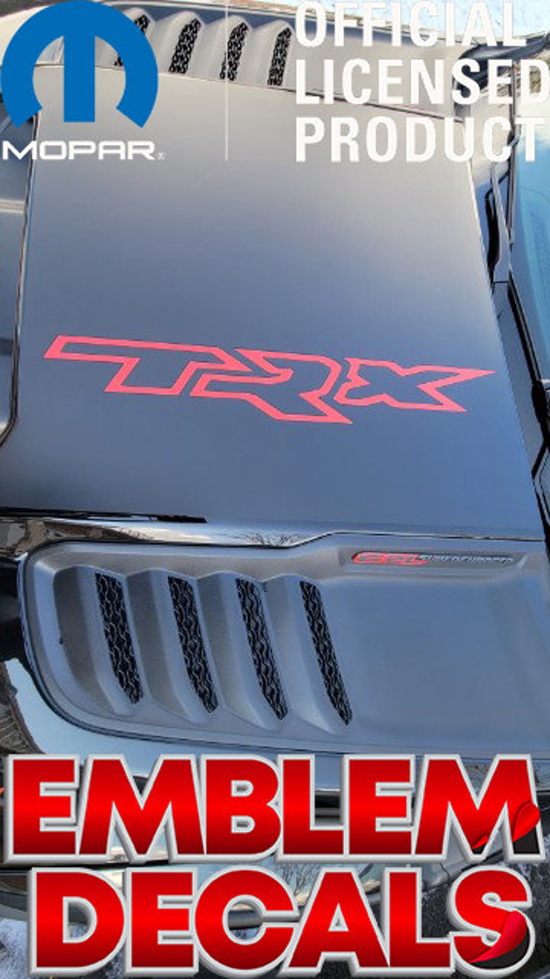 Ram 1500 TRX Hood Decal Inner Letter Inserts Overlay 2021 2022 2023 ...