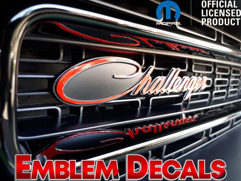 Dodge Challenger WIDEBODY 70's Script Grill Emblem Decal 2015 2016 2017 ...