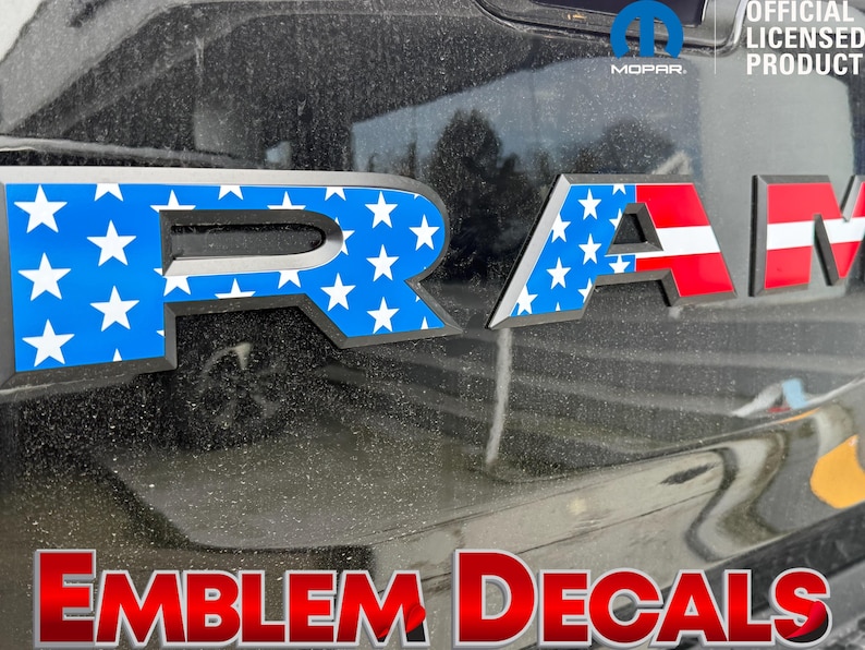 RAM Power Wagon Tailgate Emblem Decal USA Designs & Solid Color 2025 ...