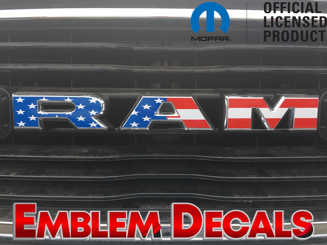 RAM 1500 DT Grill Emblem Decals 2019 2020 2021 2022 2023 2024 Solid ...