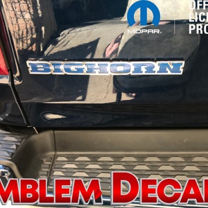 Ram 1500 DT BIGHORN Emblem Decal Overlay Decal 2019 2020 2021 2022 2023 ...