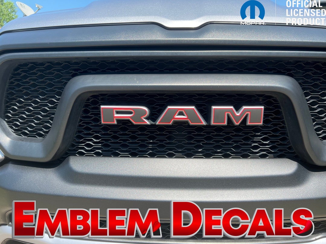 RAM 1500 DT " R A M " Rebel Grill Emblems Overlay 2 TONE Decal 19 2020 ...