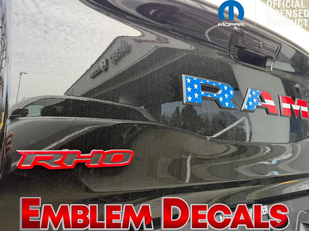 RAM 1500 RHO Tailgate PACKAGE Emblem Overlay Decal 2025 Loads of Colors ...
