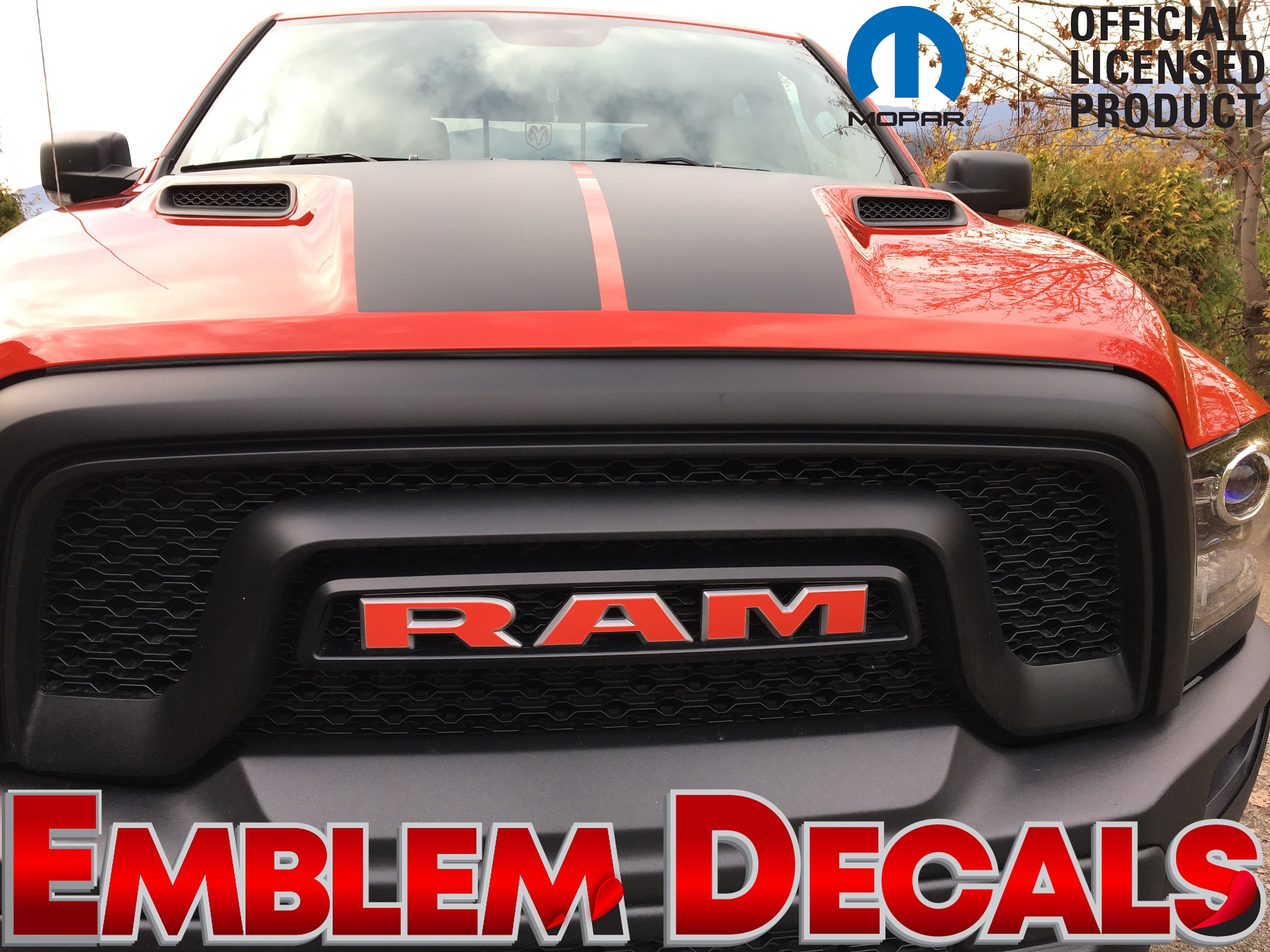 CLASSIC / WARLOCK Only RAM Grill Emblem Decals 2019 2020 2021 2022 2023 ...