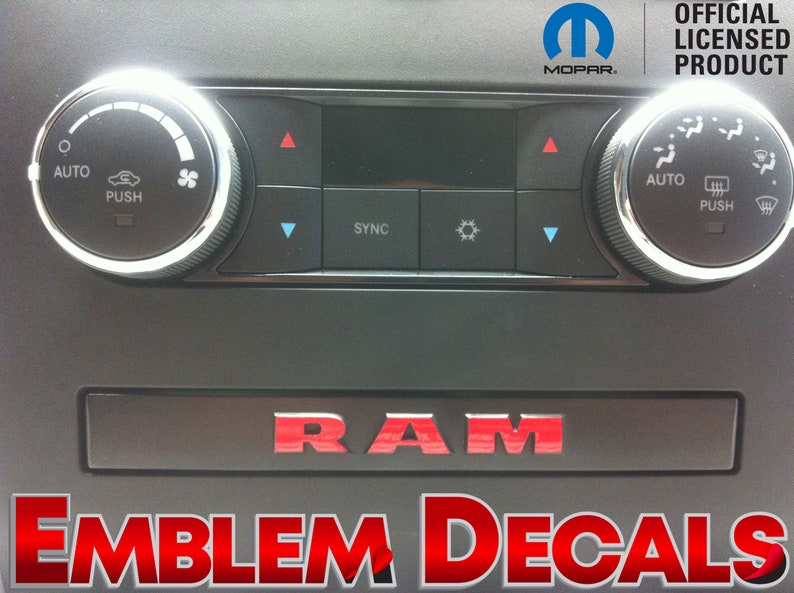 RAM 1500 4x4 Radio Bezel Console Decals 2019 2020 2021 2022 2023 2024 ...