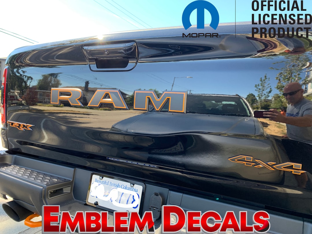 RAM 1500 TRX Tailgate Package Emblem Overlay 2 TONE Decal 2021 2022 ...