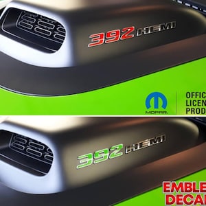Dodge Challenger "392 Hemi" Shaker Hood Emblem Decal 15 16 17 18 19 20 ...