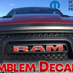 CLASSIC / WARLOCK Only RAM Grill Emblem Decals 2019 2020 2021 2022 2023 ...