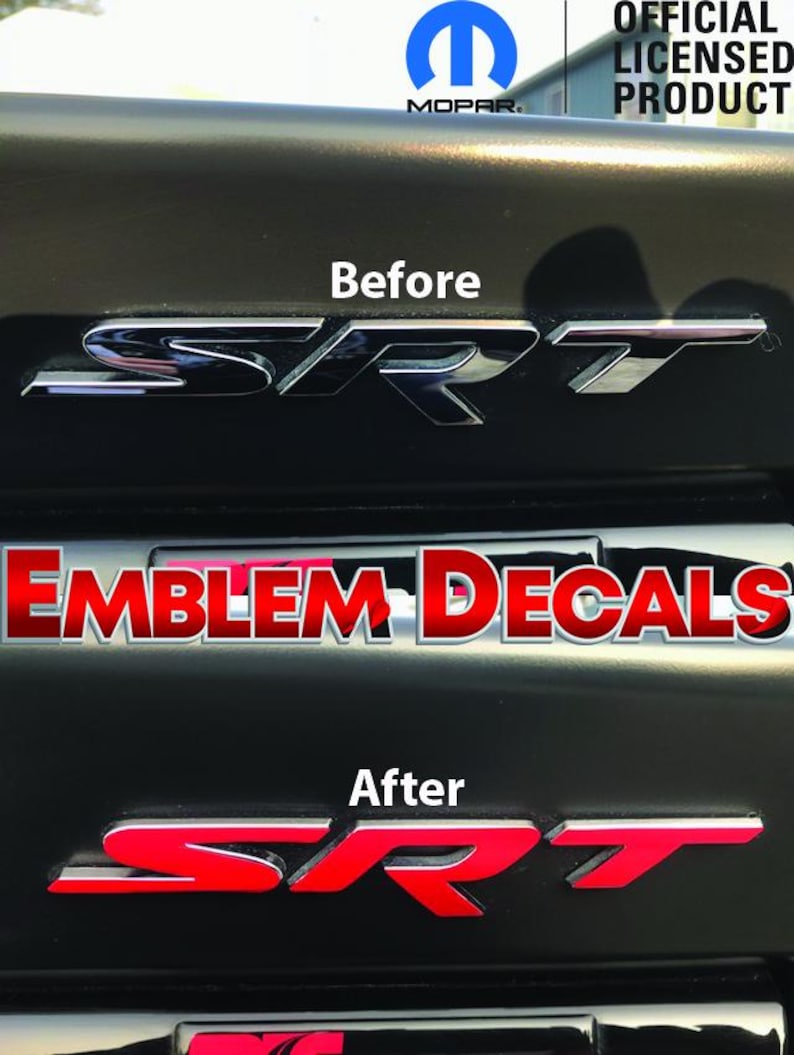 Dodge Durango "srt" Grill / Hatch Emblem Decal 2018 2019 2020 2021 2022 ...