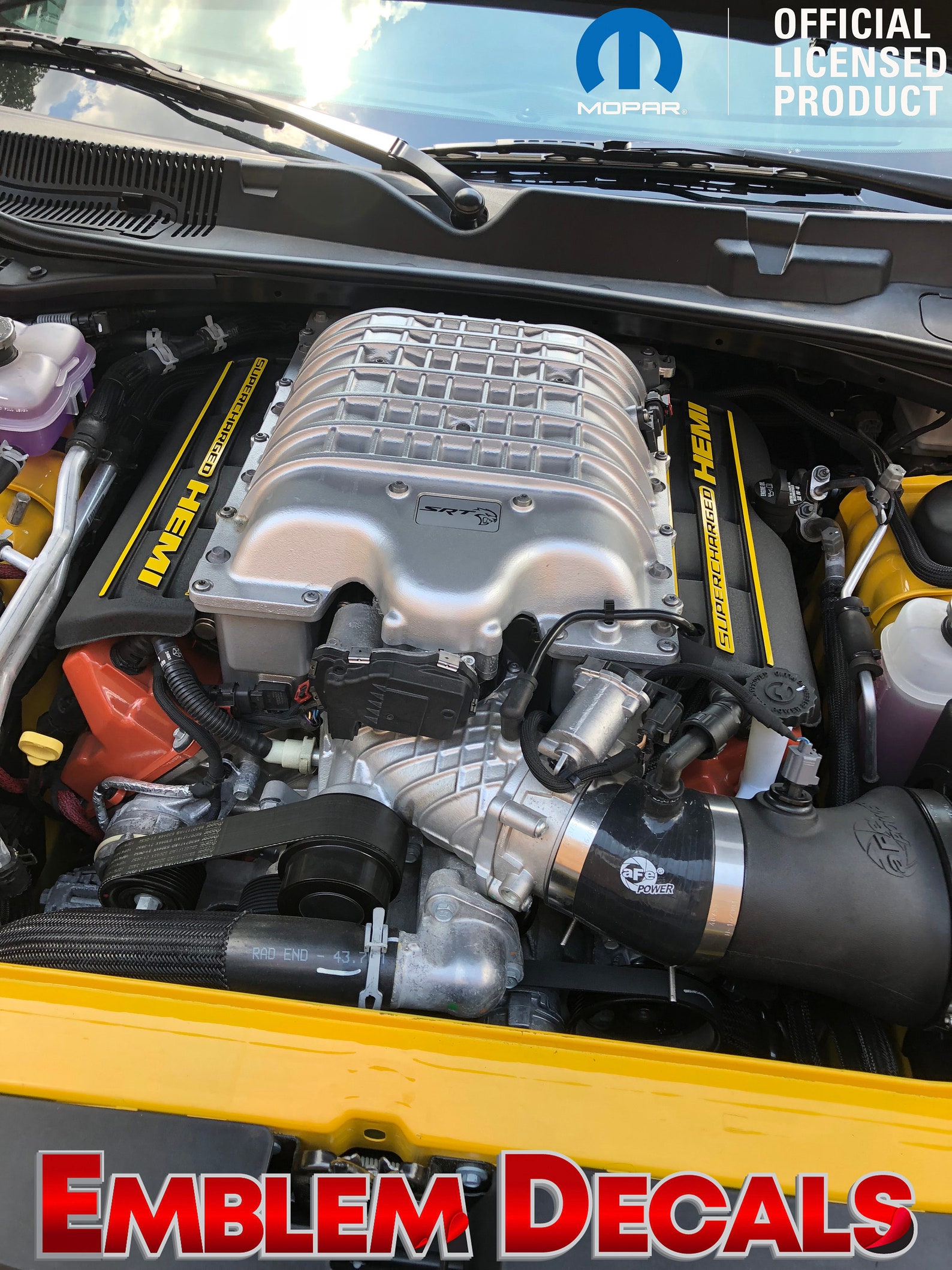 Dodge Charger HELLCAT Engine Decal 15 16 17 18 / 19 20 21 22 23 SEE ...