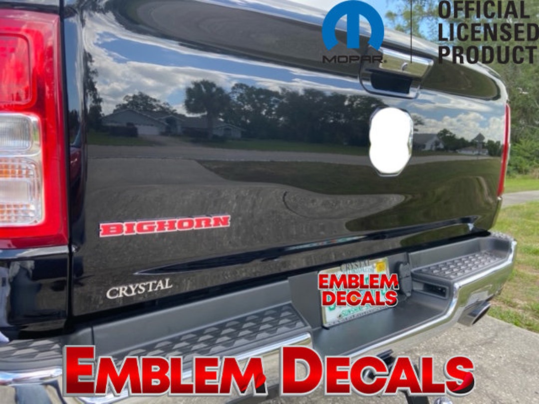 Ram 1500 DT BIGHORN Emblem Decal Overlay Decal 2019 2020 2021 2022 2023 ...