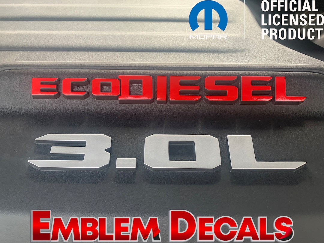 Ram 1500 Ecodiesel 3.0L DT Engine Cover Decal 2019 2020 2021 2022 2023 ...