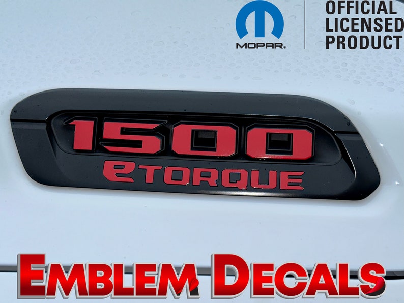 RAM 1500 DT " 1500 ETORQUE " Hood Emblems Overlay Decal 2021 2022 2023 ...