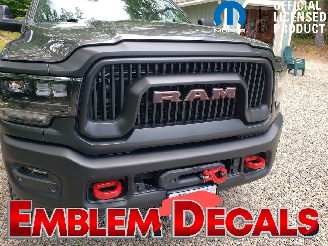 RAM 2500 Power Wagon " R A M " Grill Emblem Decal 2 TONE 19 2020 2021 ...