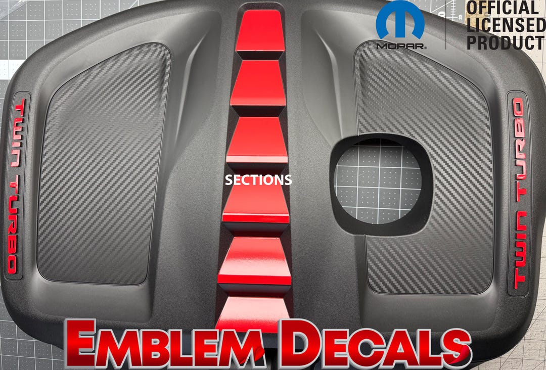 Ram 1500 RHO Twin Turbo Engine Cover Overlay Decal With Center Stripe ...