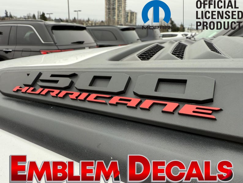 2026 RAM " 1500 HURRICANE " SPORT Performance Hood Emblems Overlay ...