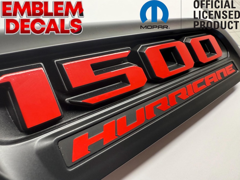 2026 RAM " 1500 HURRICANE " STANDARD Hood Emblems Overlay Decal Twin ...