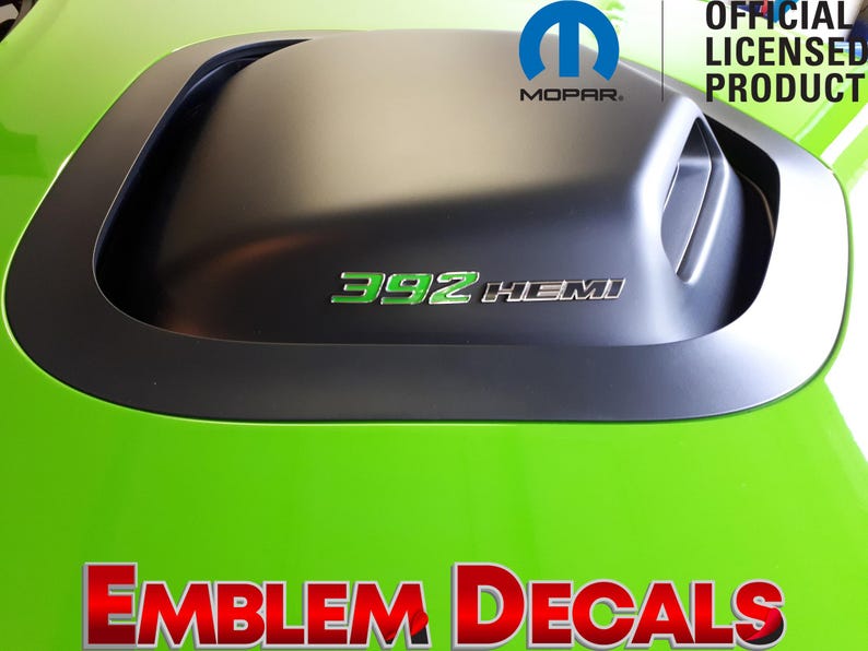 Dodge Challenger "392 Hemi" Shaker Hood Emblem Decal 15 16 17 18 19 20 ...
