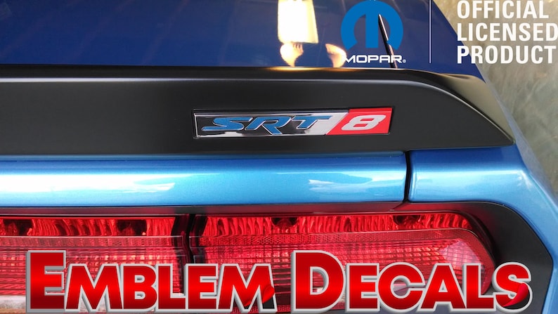 Dodge Challenger SRT8 Spoiler Emblem Decal 2008 2009 2010 2011 2012 ...