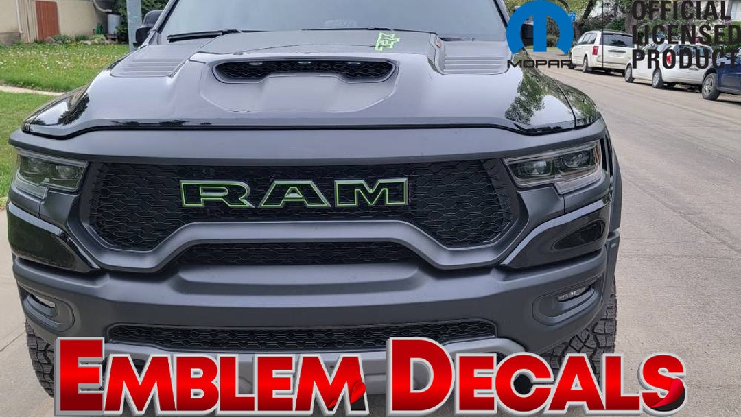 Ram 1500 TRX Grill " R A M " Emblem Overlay Decal 2021 2022 2023 2024 ...