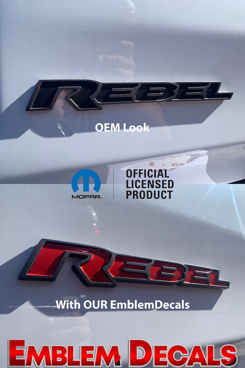 RAM 1500 REBEL Rear Emblem Decals 2019 2020 2021 2022 2023 2024 - Etsy