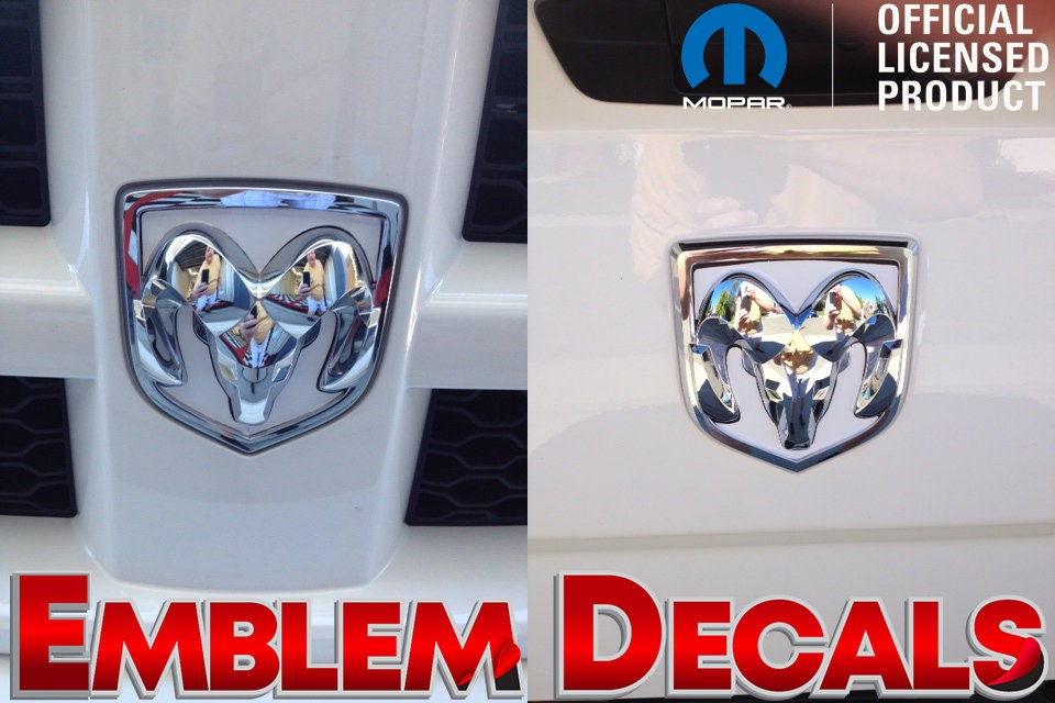 Dodge RAM 1500 Ram Heads Front and Rear Emblem Inlays Decals - Etsy